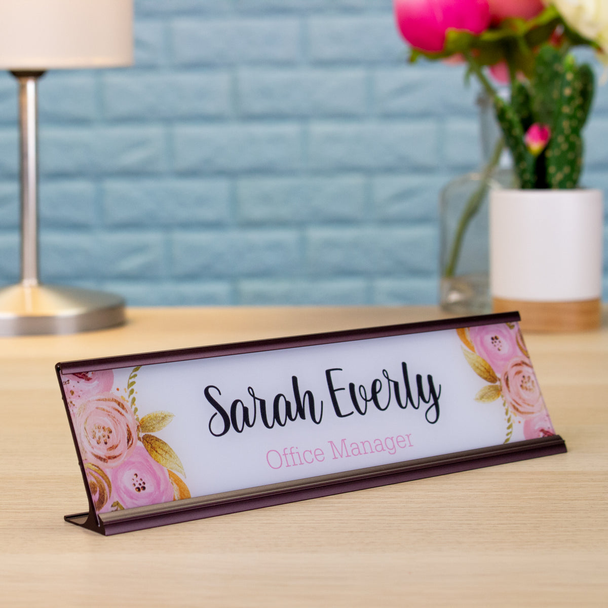 Pink Rose Nameplate – RubberStamps.com