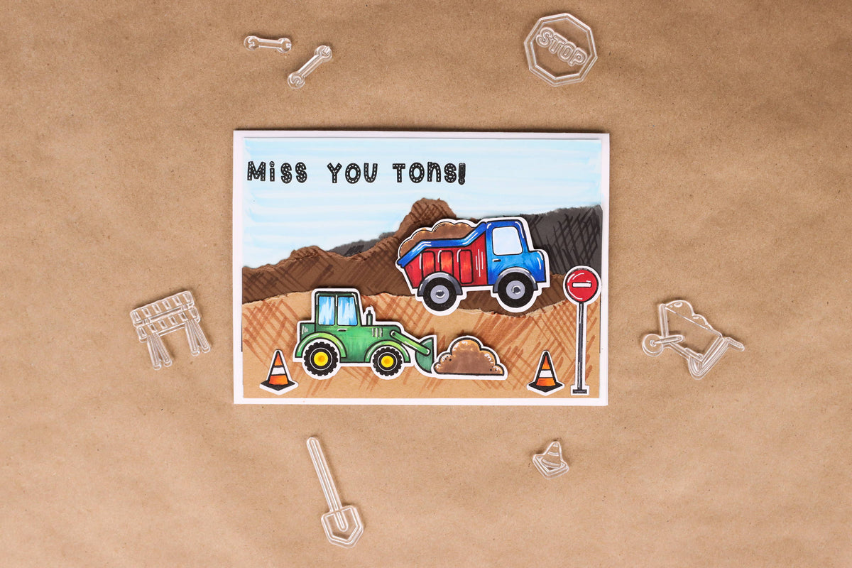 Construction Themed "Miss You" Greeting Card Tutorial – RubberStamps.com