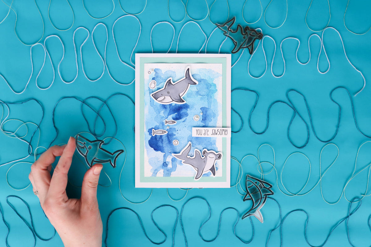 Watercolor Shark Card For Beginners – RubberStamps.com