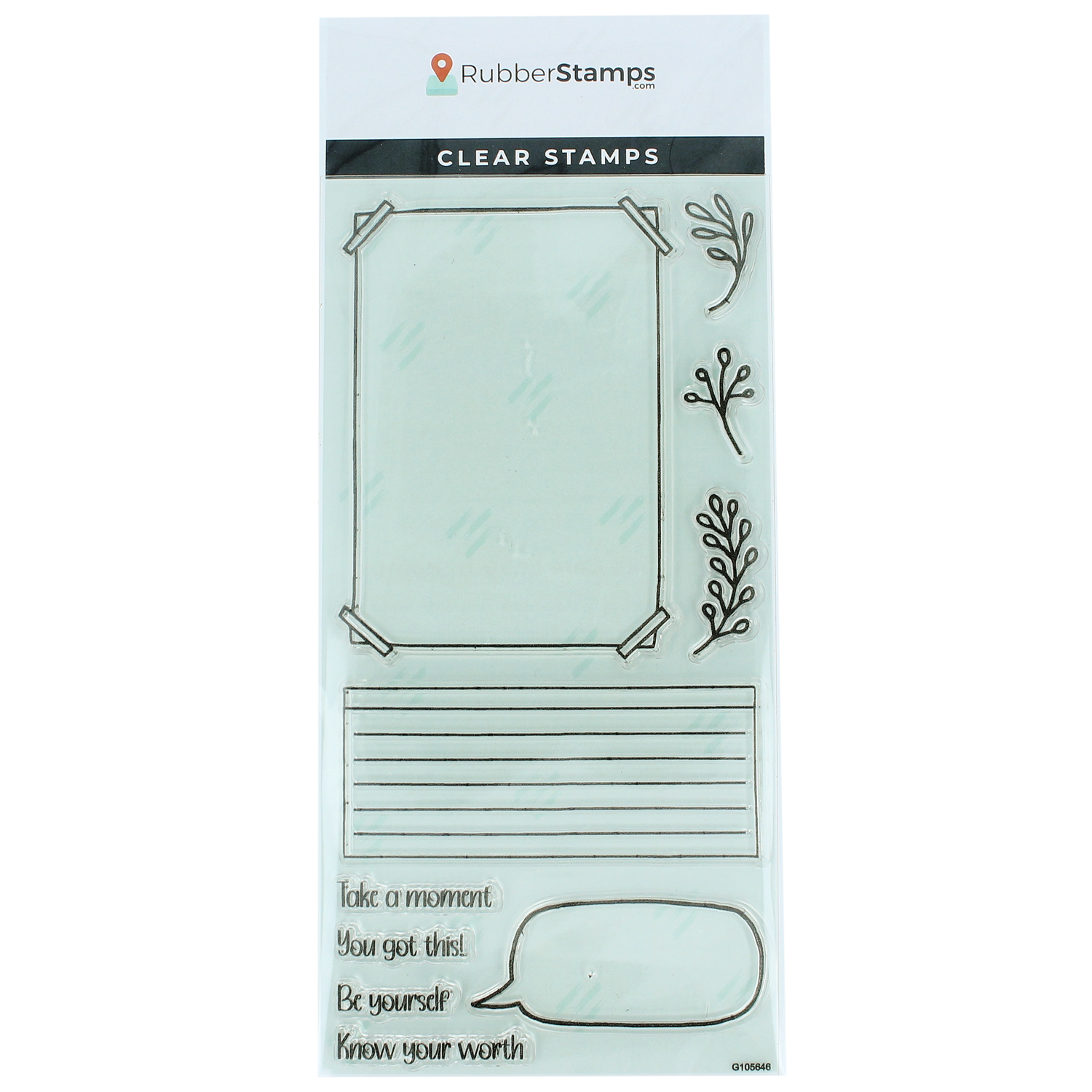 Self Check-in Journal Clear Stamp Set - RubberStamps.com