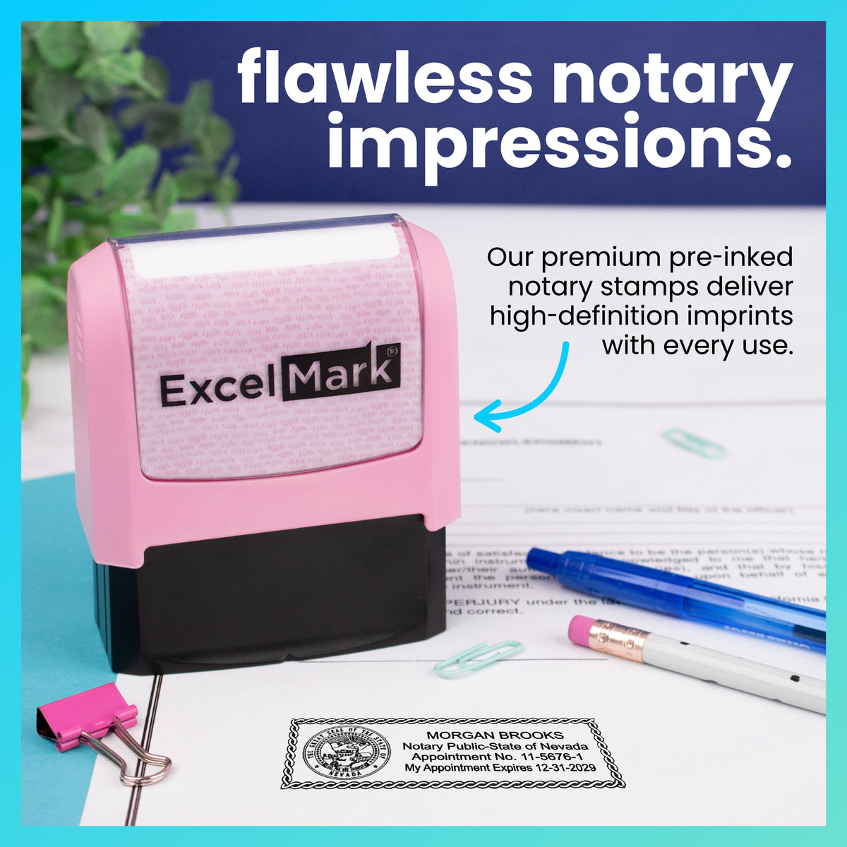 Pink Nevada Notary Stamp – RubberStamps.com