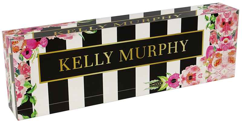 Floral Pink Acrylic Block Nameplate – RubberStamps.com