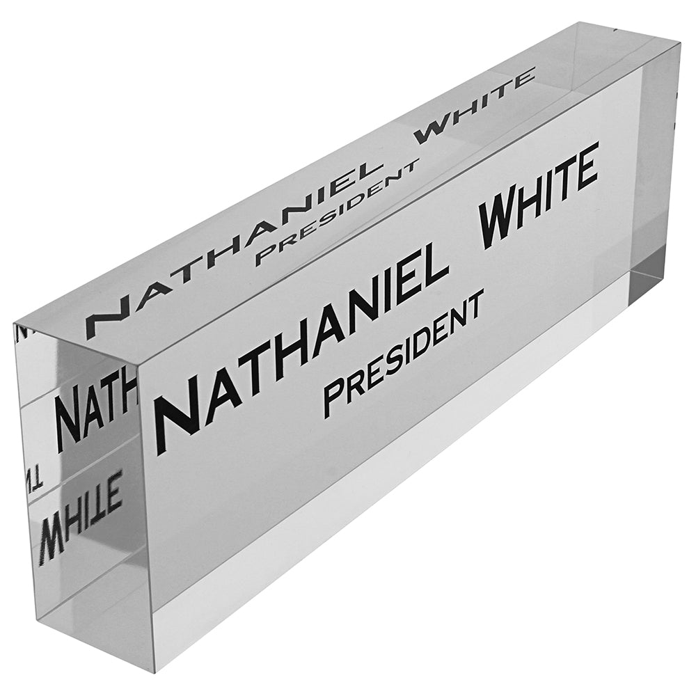 Clear Acrylic Block Nameplate – RubberStamps.com
