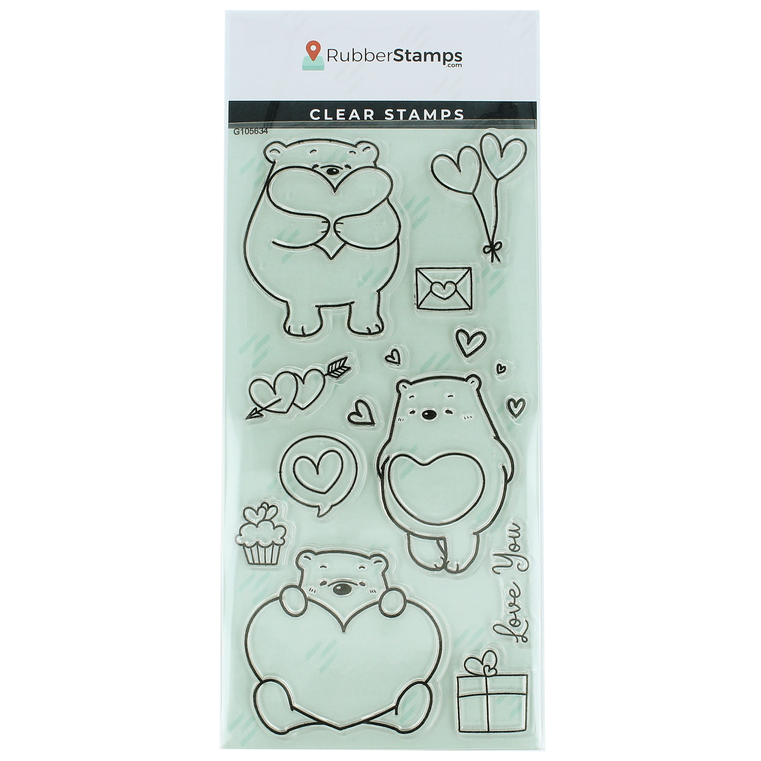 Bear Hug Love Clear Stamp Set - RubberStamps.com