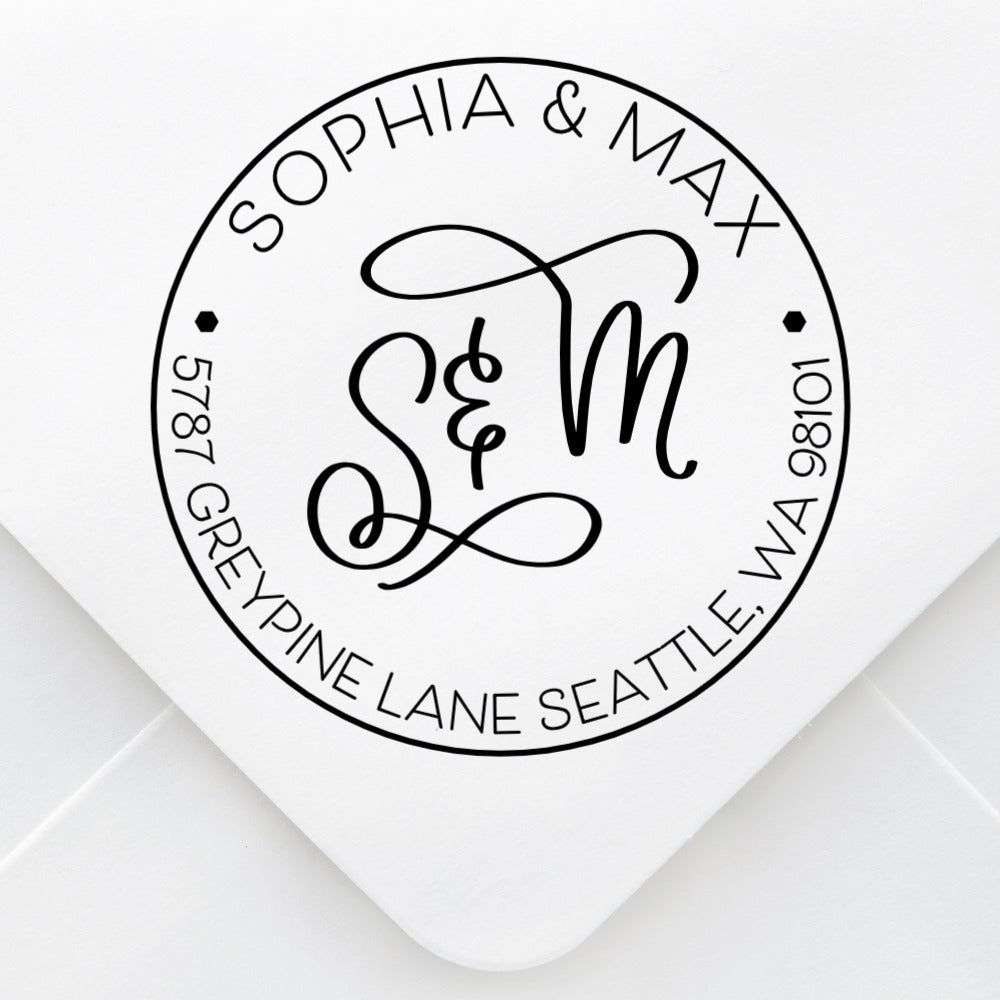 Couple Monogram Address Stamp – RubberStamps.com