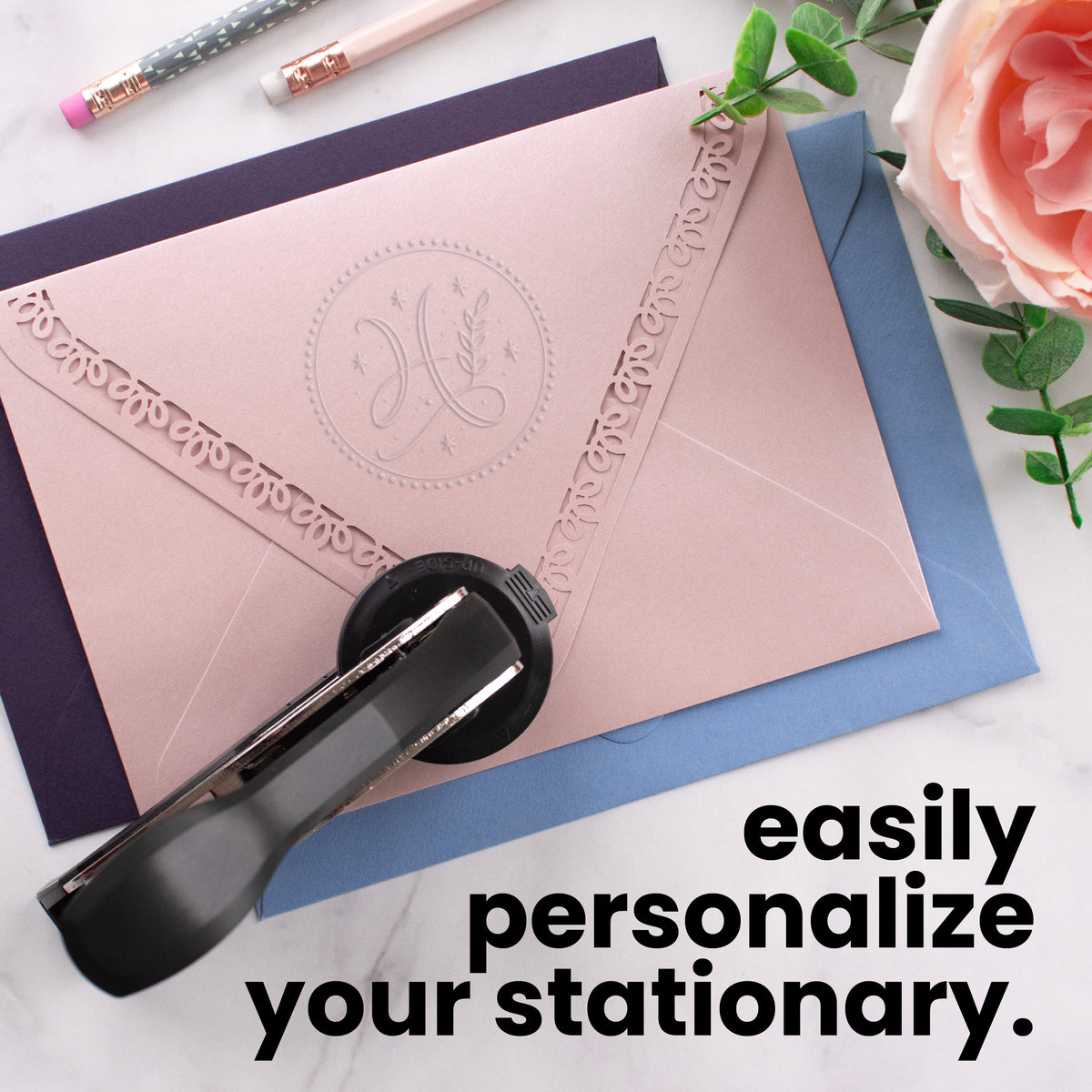 Deco Script Monogram Embosser – RubberStamps.com