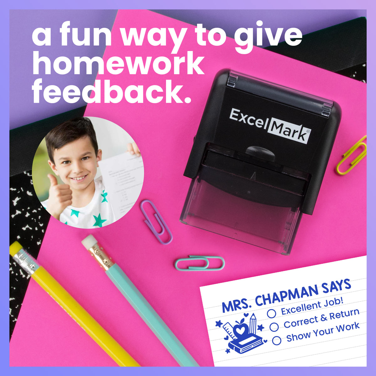 Custom Teacher Checklist Stamp – RubberStamps.com