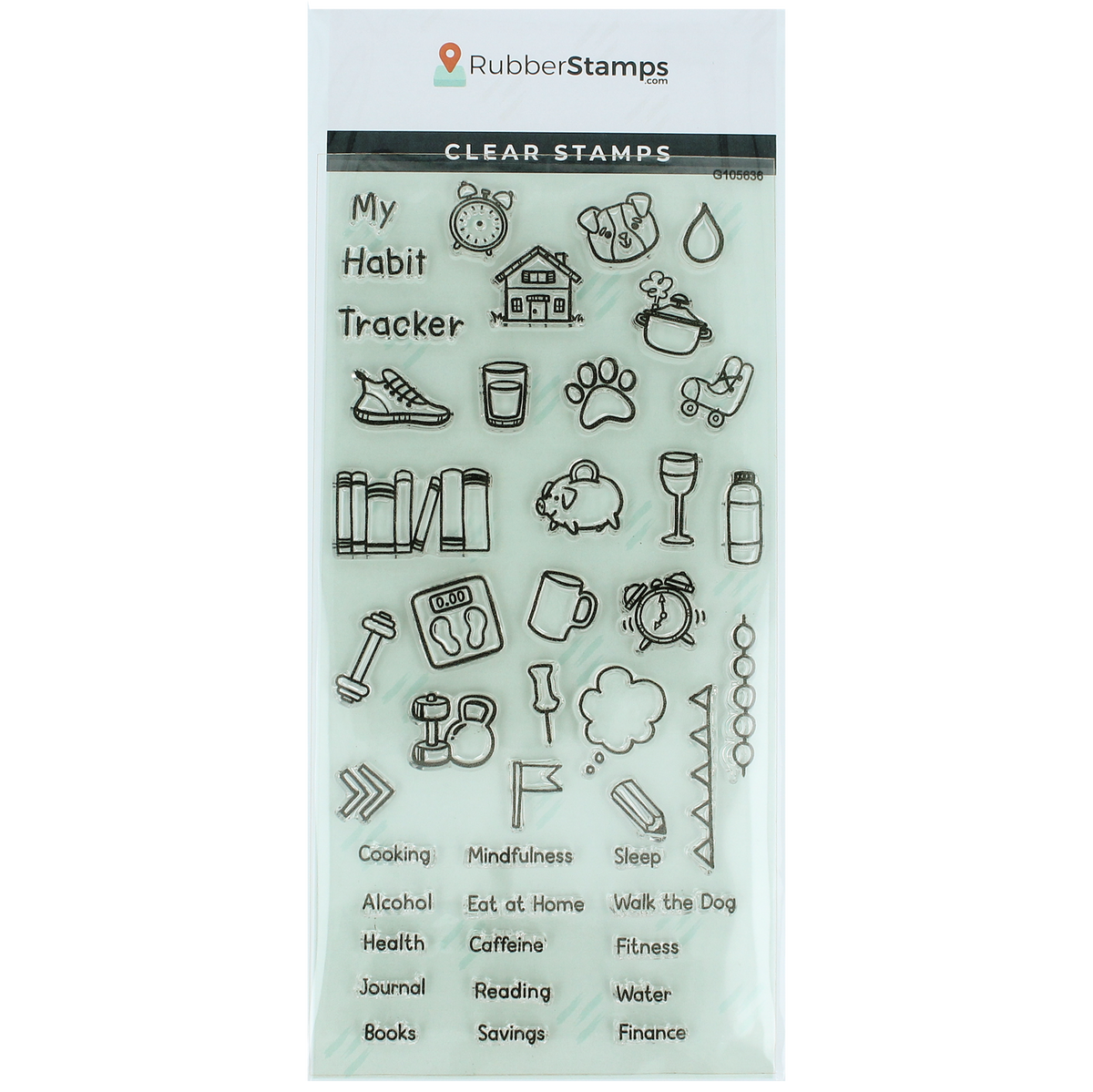 Habit Tracker Icons Clear Stamp Set - RubberStamps.com