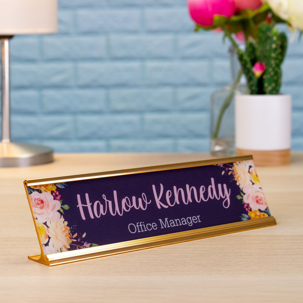 Dark Flower Style 2 Nameplate – RubberStamps.com