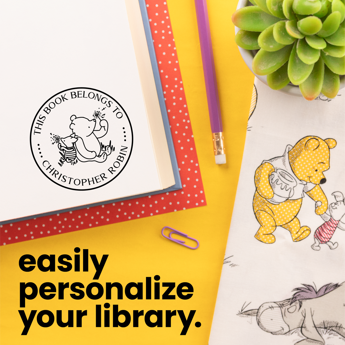 Winnie the Pooh Dandelions Book Stamp – RubberStamps.com