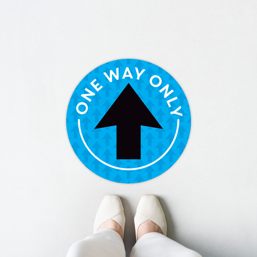 Blue One Way Only Arrow Floor Decal – RubberStamps.com