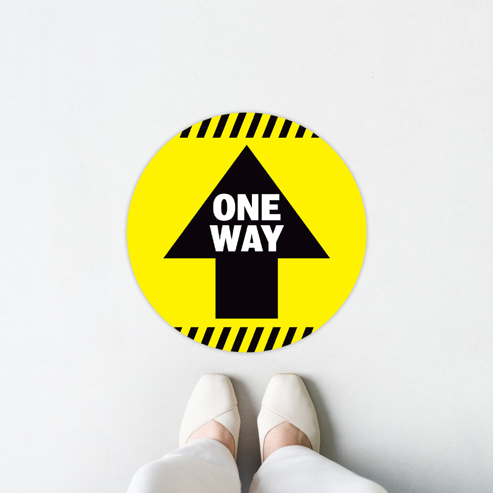 Caution Lines One Way Arrow Floor Decal – RubberStamps.com