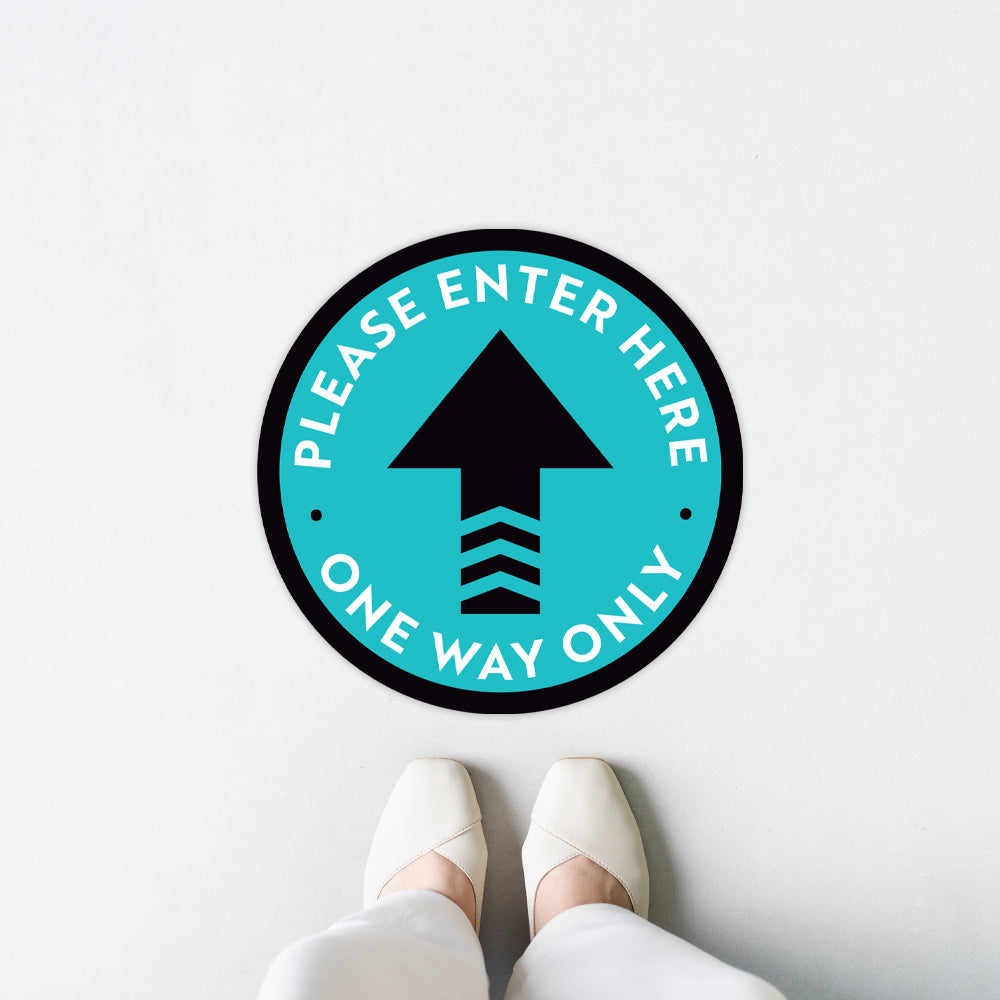 Please Enter Here Arrow Floor Decal – RubberStamps.com