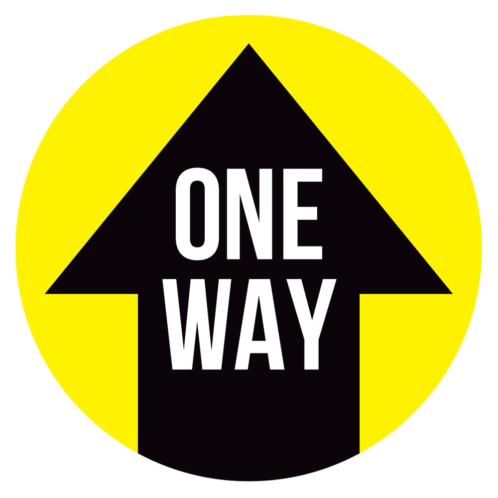Yellow One Way Arrow Floor Decal – RubberStamps.com