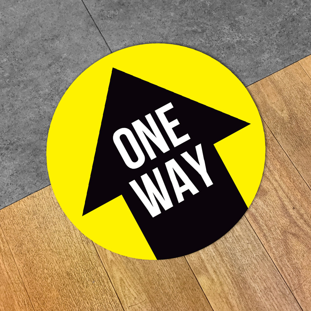 Yellow One Way Arrow Floor Decal – RubberStamps.com