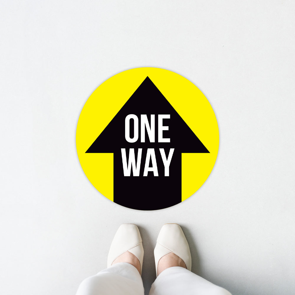Yellow One Way Arrow Floor Decal – RubberStamps.com