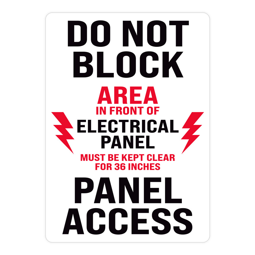 Do Not Block Area In Front of Electrical Panel Warehouse Safety Sign ...