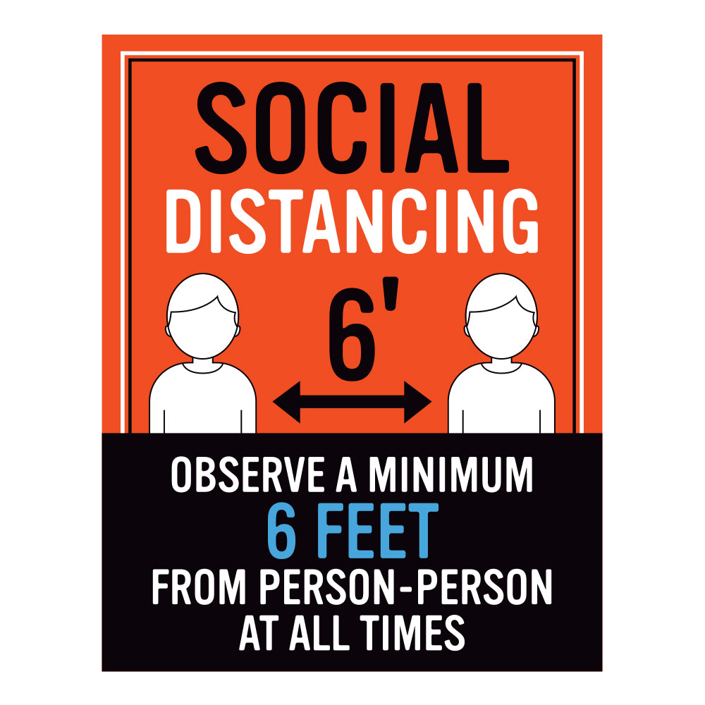 Observe A Minimum Of Six Feet Sign – RubberStamps.com