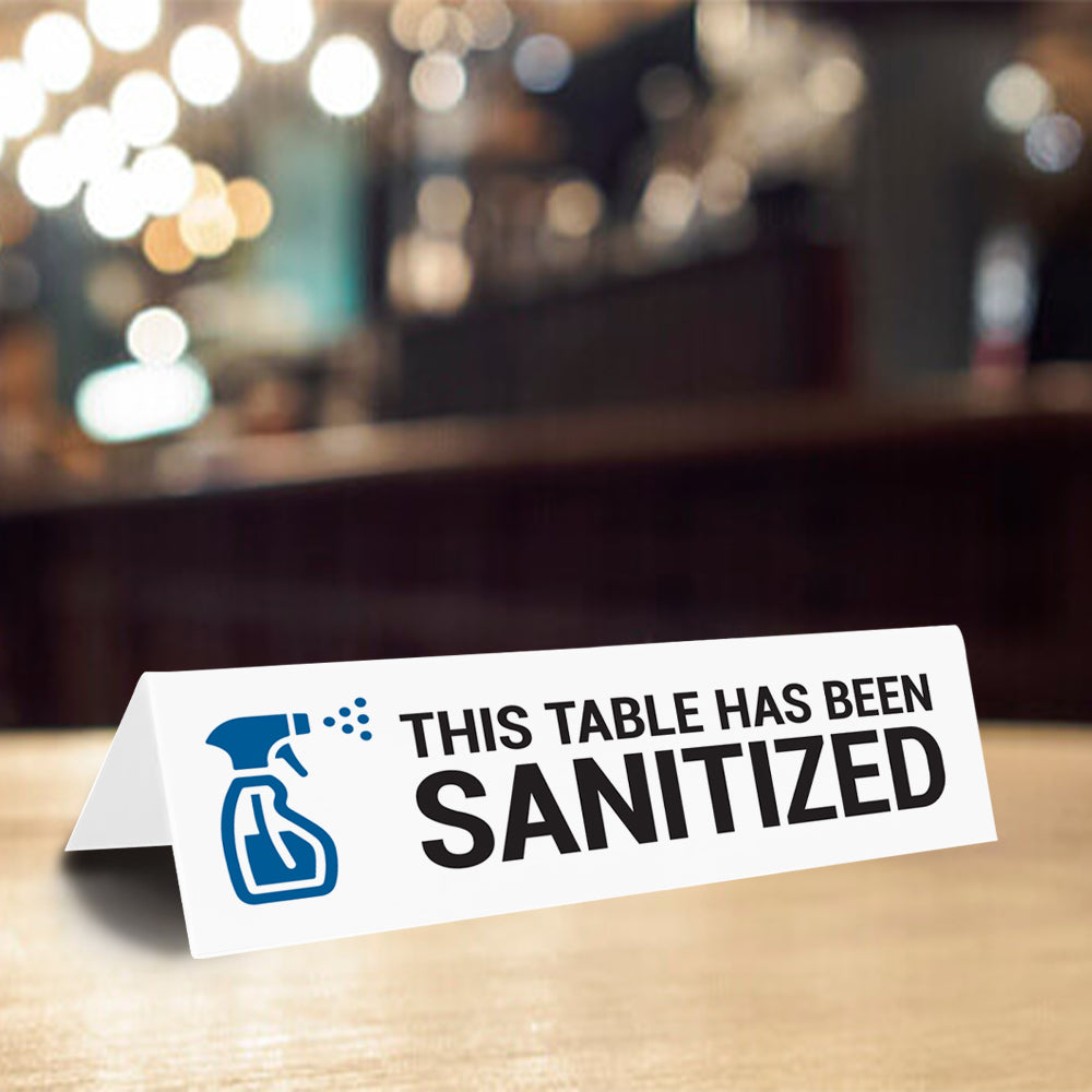 This Table Has Been Sanitized Tabletop Sign – RubberStamps.com