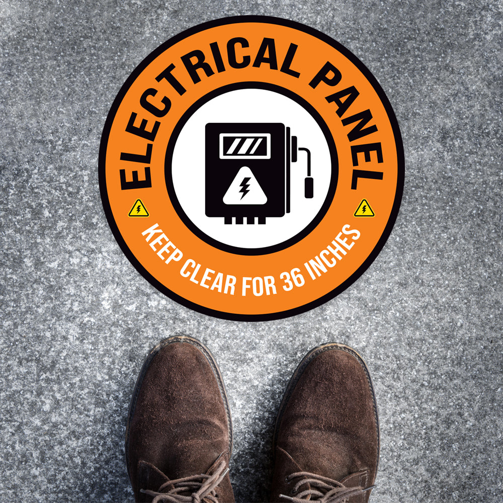 Orange Electrical Panel Keep Clear 36 Inches Floor Decal – RubberStamps.com