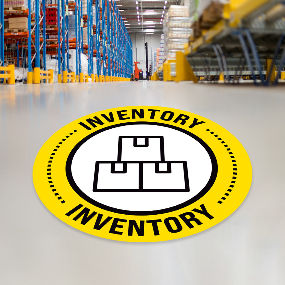 Yellow Inventory Floor Decal – RubberStamps.com