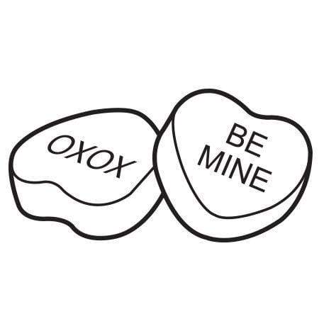 Candy Heart Clipart Black And White