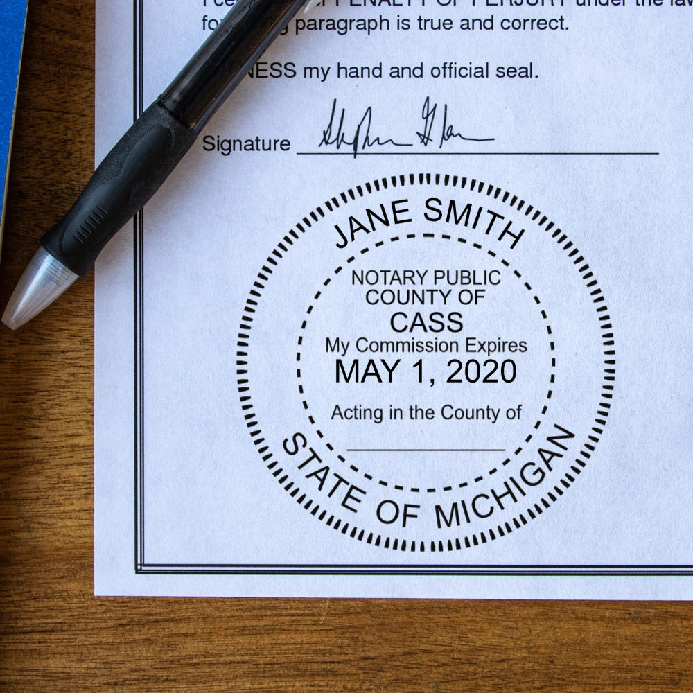 Round Michigan Notary Stamp – RubberStamps.com